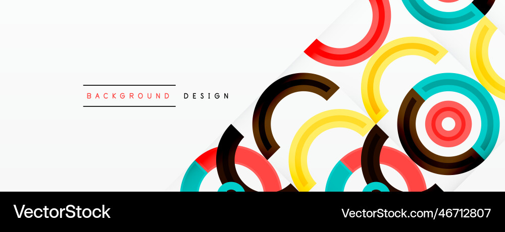 Colorful circle abstract background with vibrant Vector Image