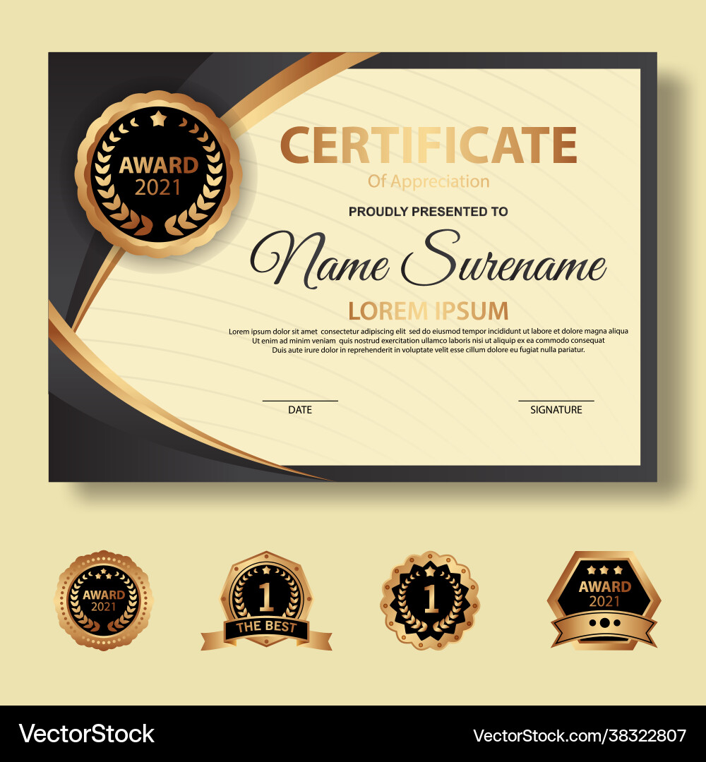 Creative certificate template Royalty Free Vector Image