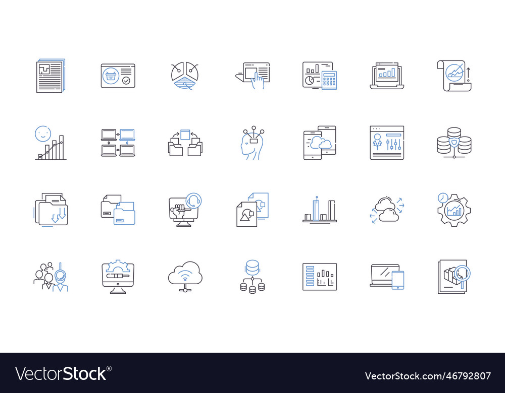 Details and technology line icons collection Vector Image