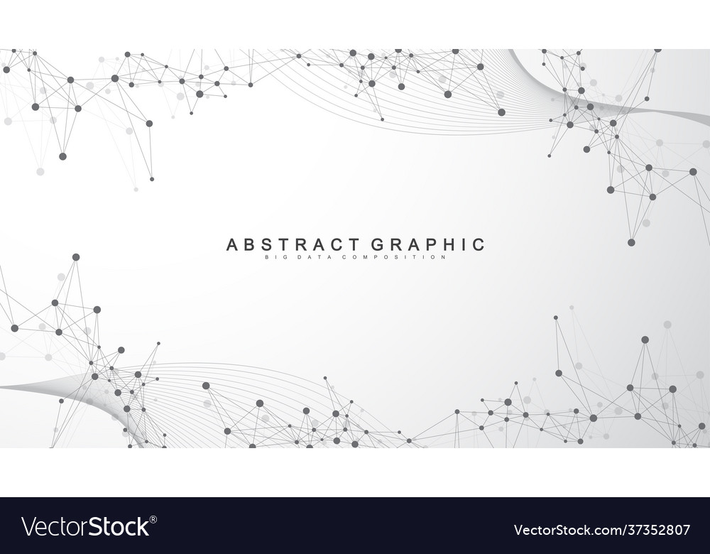 Digits Abstract Background With Connected Line Vector Image 0967