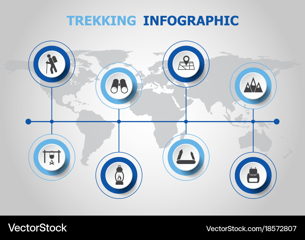 Infographic design with trekking icons Royalty Free Vector