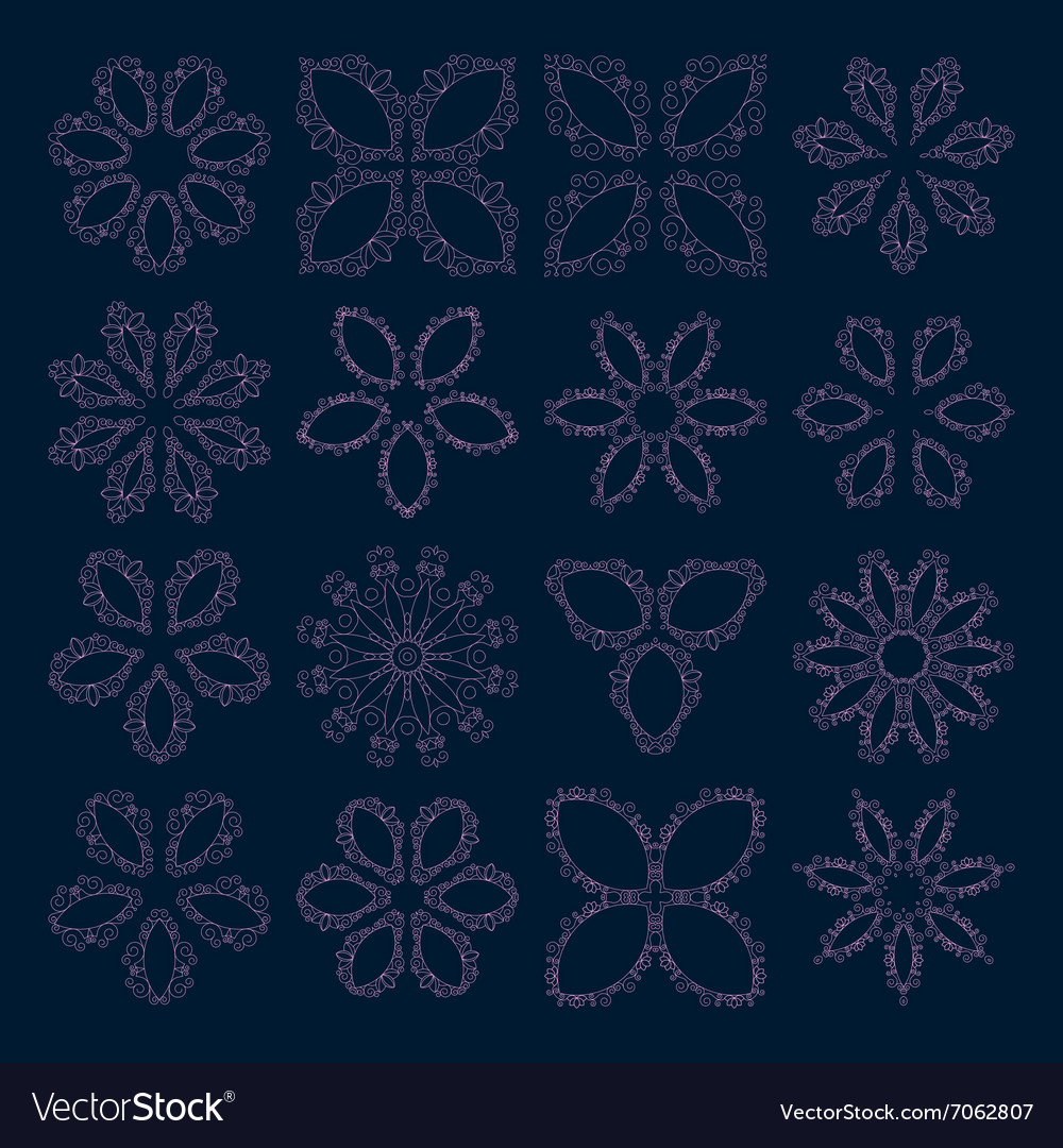 Linear blue monogram Royalty Free Vector Image