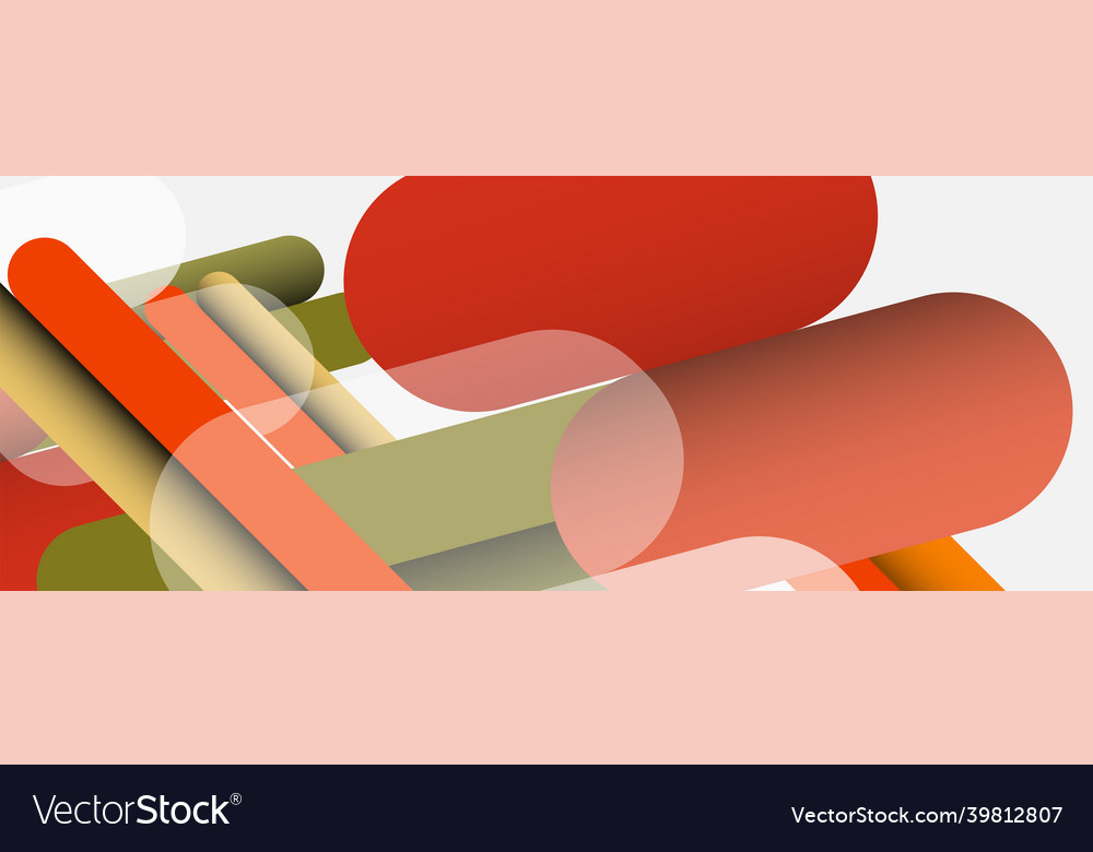 Overlapping round shapes and lines background Vector Image