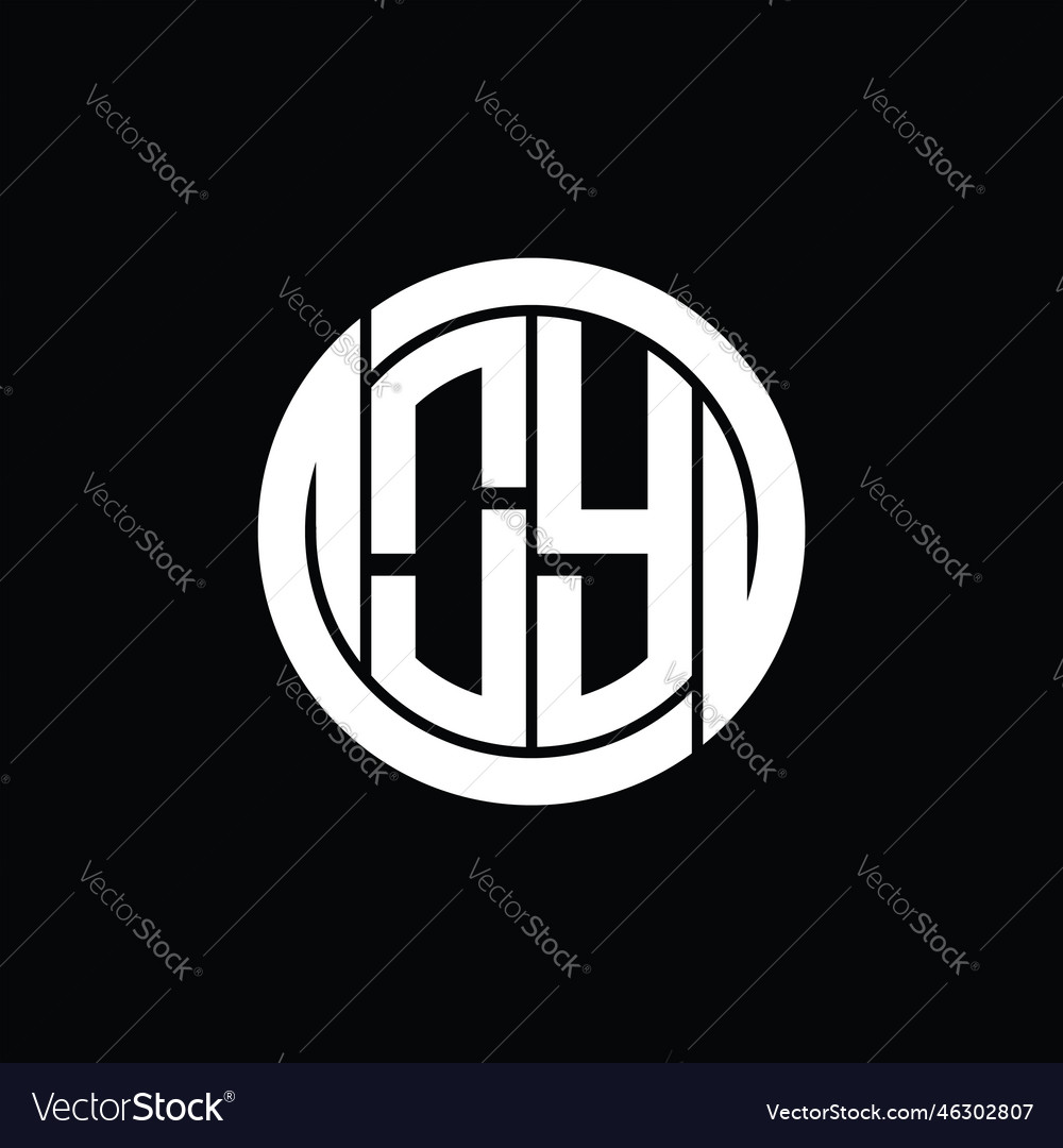 Oy logo monogram shield inside circle shape Vector Image