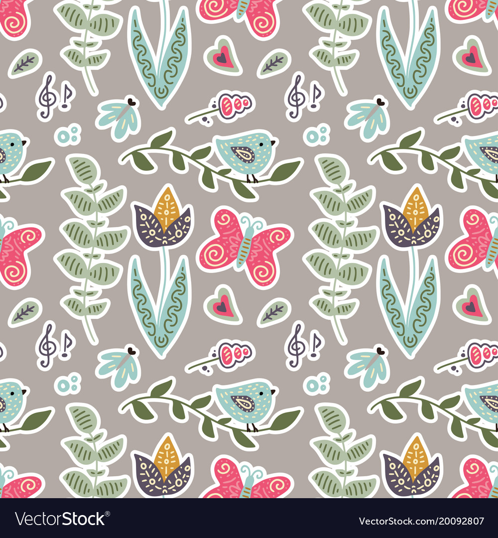Seamless spring pattern Royalty Free Vector Image
