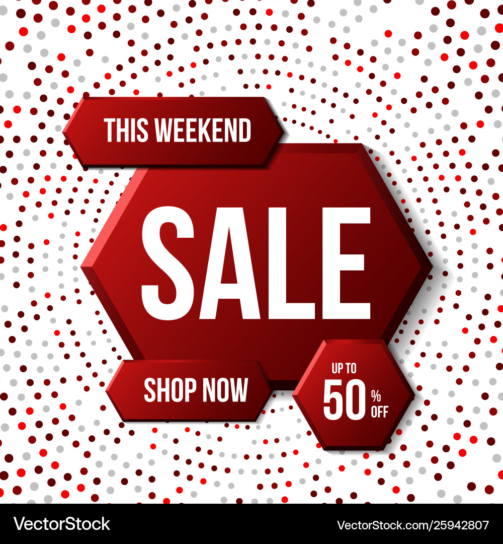 This weekend only sale banner 50 off Royalty Free Vector