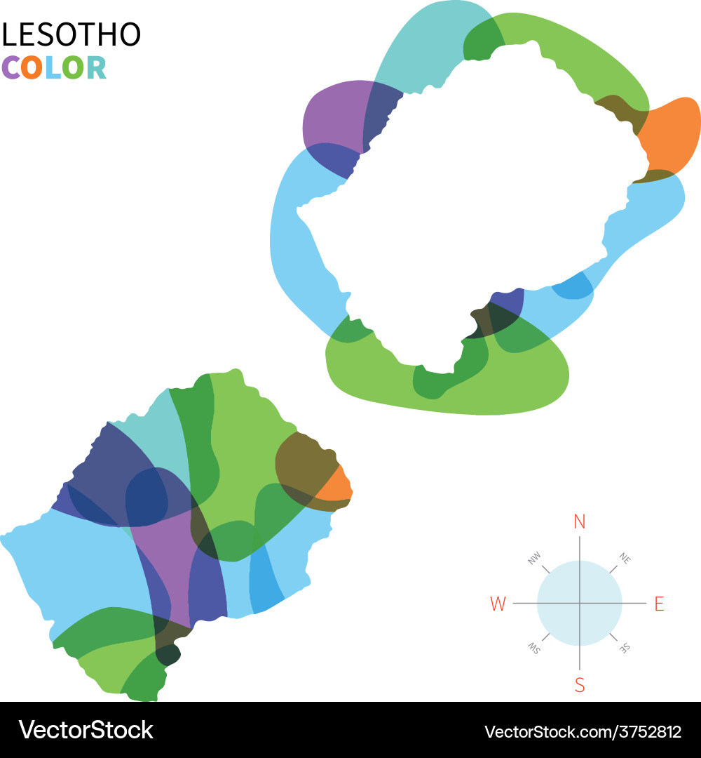 Abstract color map of Lesotho Royalty Free Vector Image