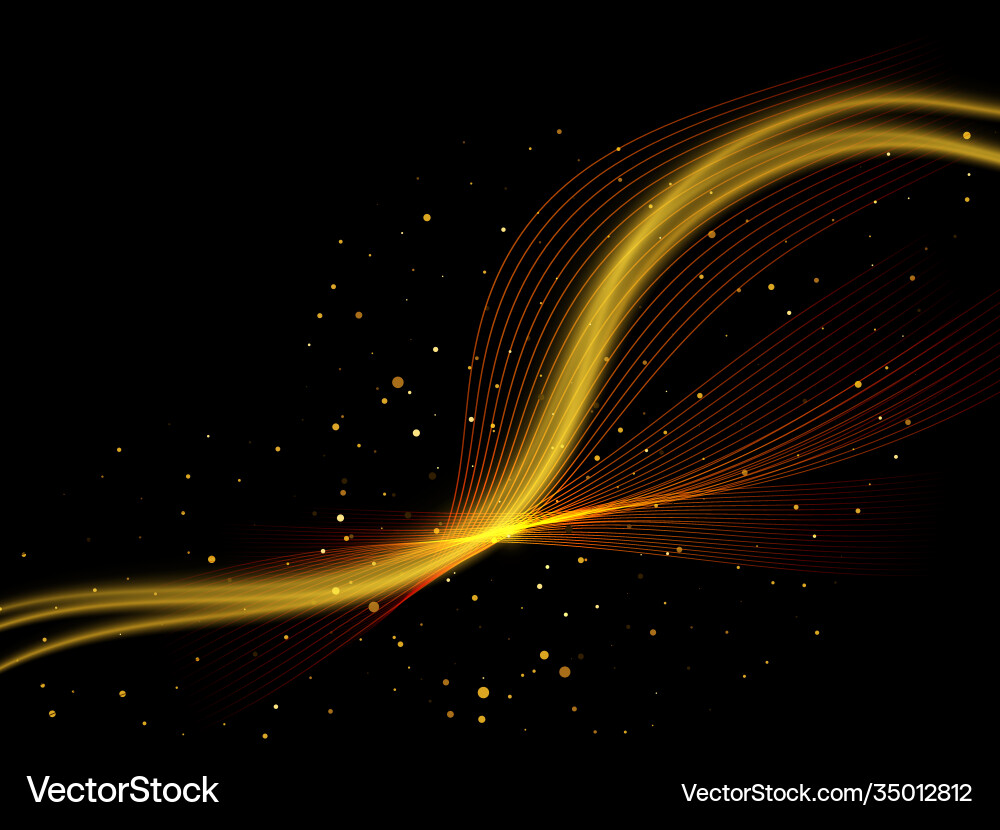 Abstract gold waves design shiny golden moving Vector Image