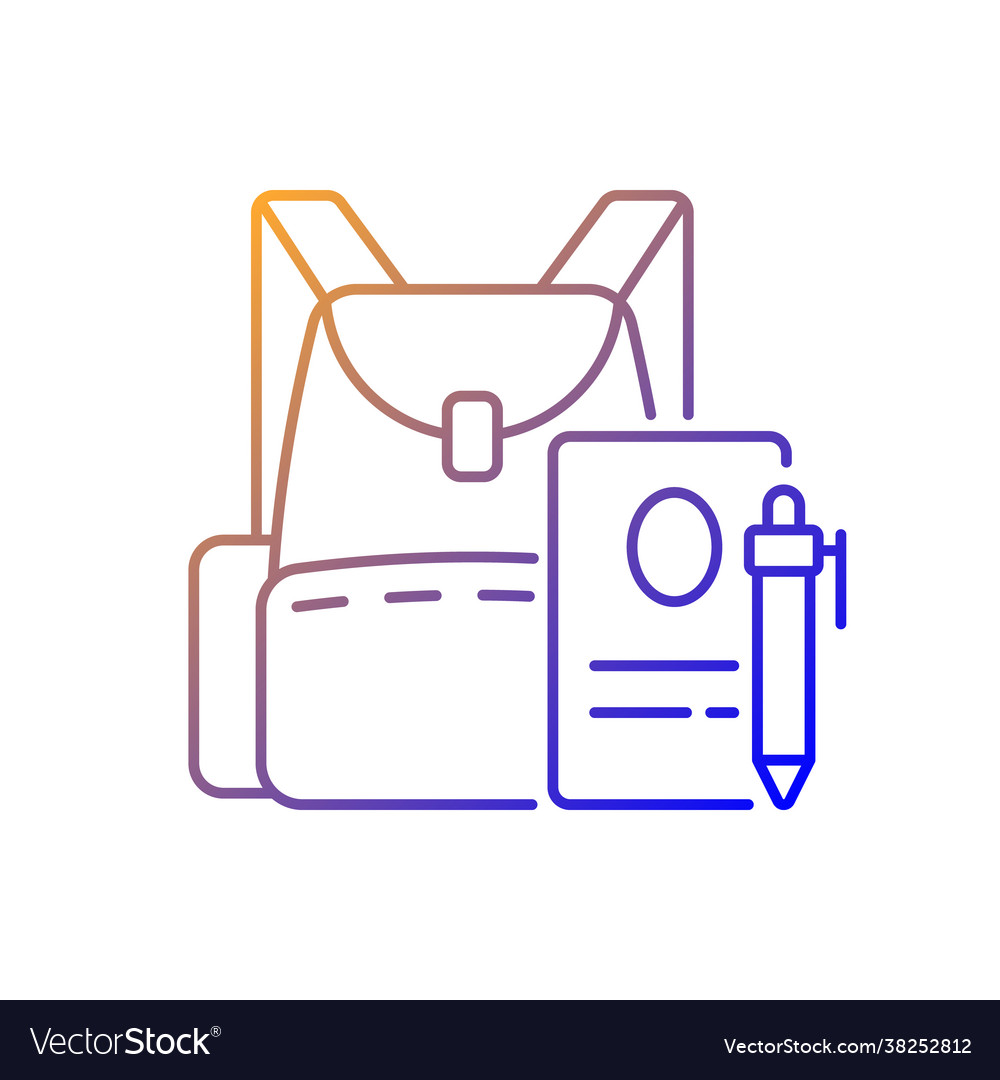 Backpack gradient linear icon Royalty Free Vector Image