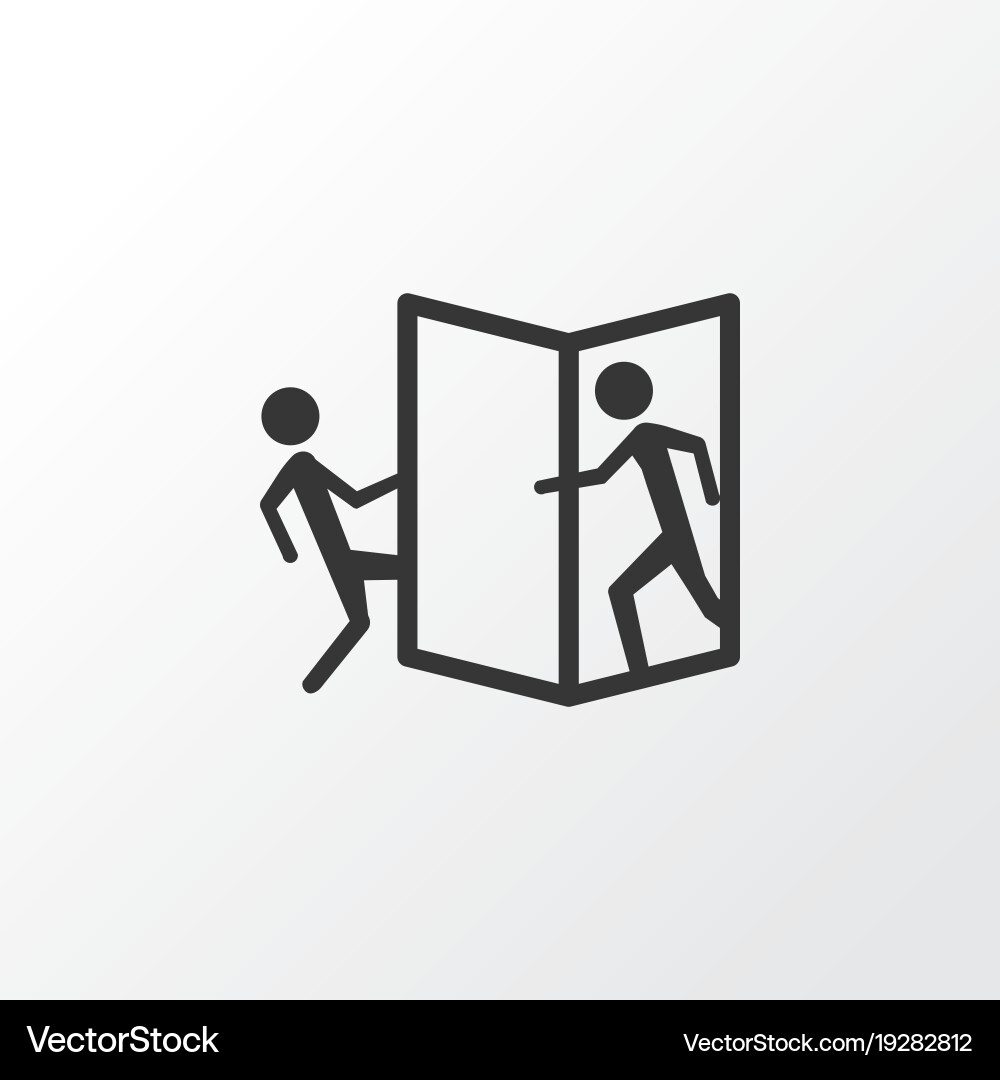 Beware opening door icon symbol premium Royalty Free Vector