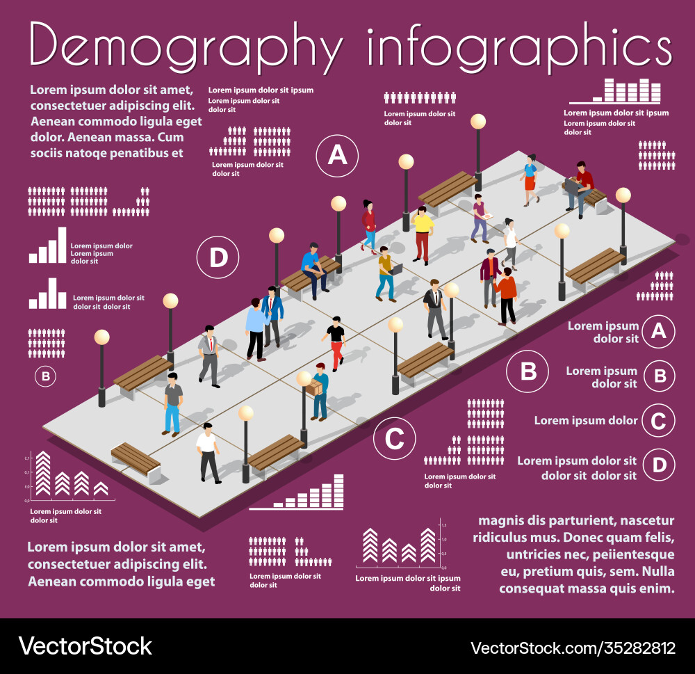 City park infographics graph demography Royalty Free Vector