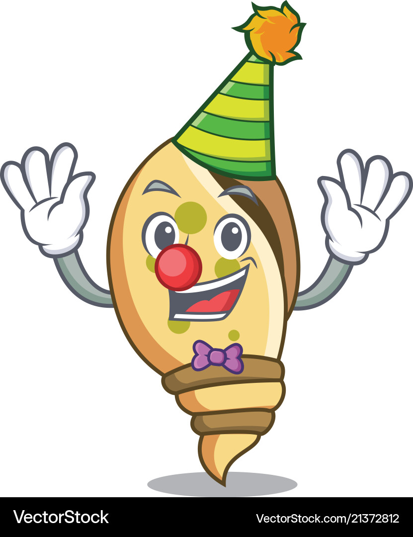 Clown sea shell mascot cartoon Royalty Free Vector Image
