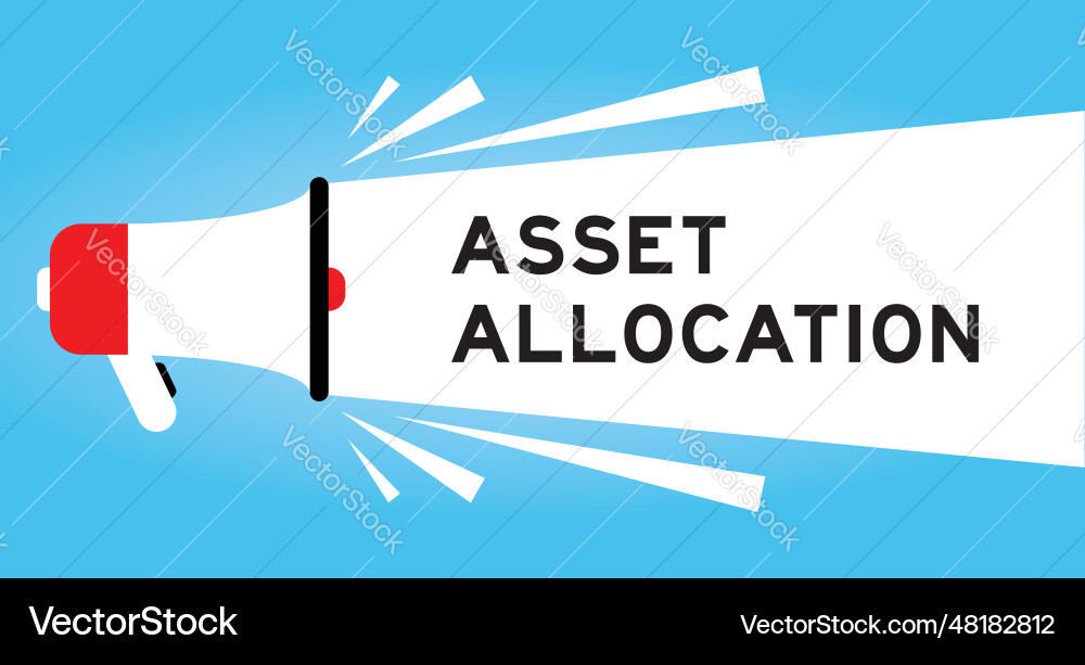 Color megaphone icon with word asset allocation Vector Image