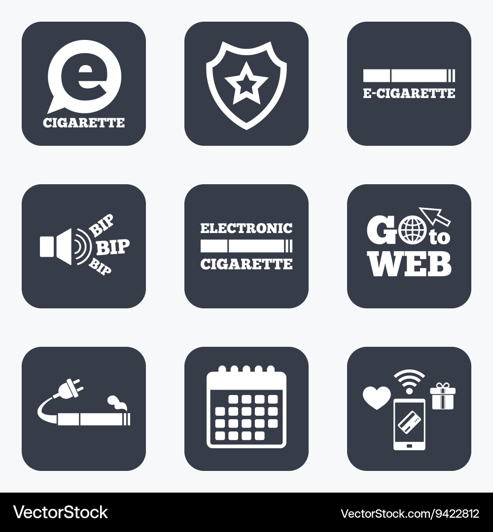 E-cigarette signs electronic smoking icons Vector Image