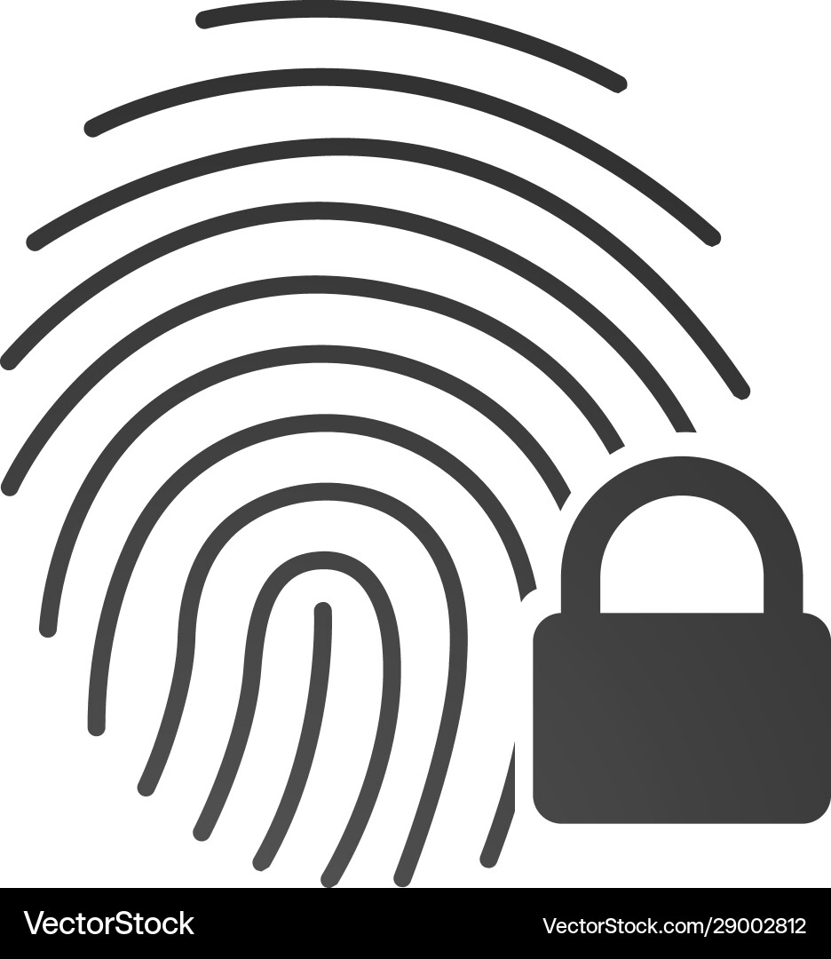 Fingerprint icon with lock sign concept Royalty Free Vector