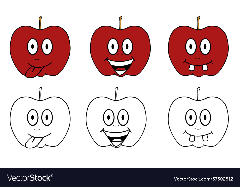 Happy apples Royalty Free Vector Image - VectorStock