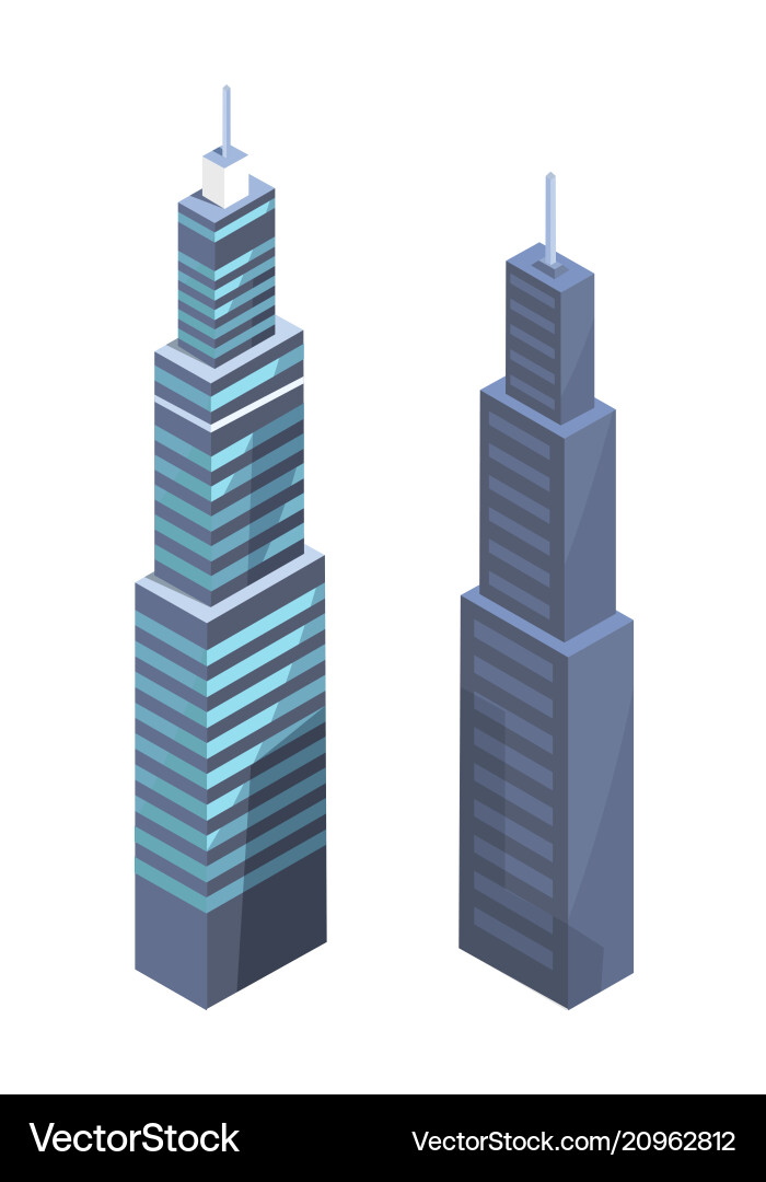 High-tech skyscrapers design modern real estate Vector Image