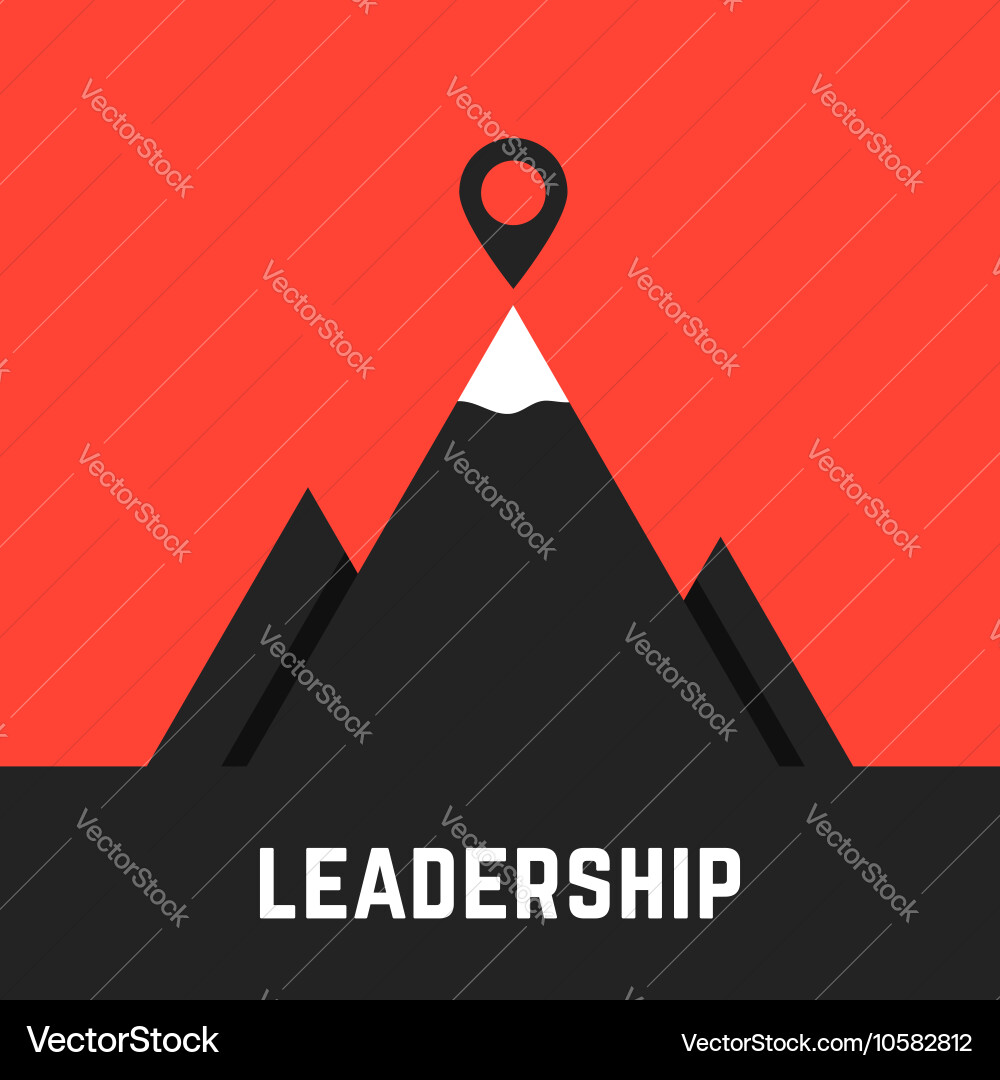 Leadership metaphor with black mountains Vector Image