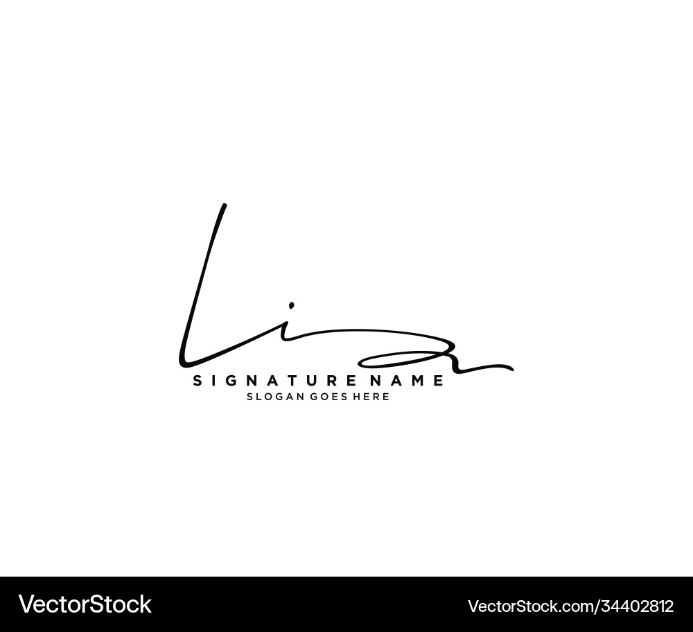 Letter li signature logo template Royalty Free Vector Image