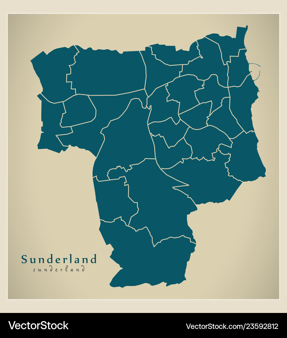 Modern city map - sunderland england Royalty Free Vector