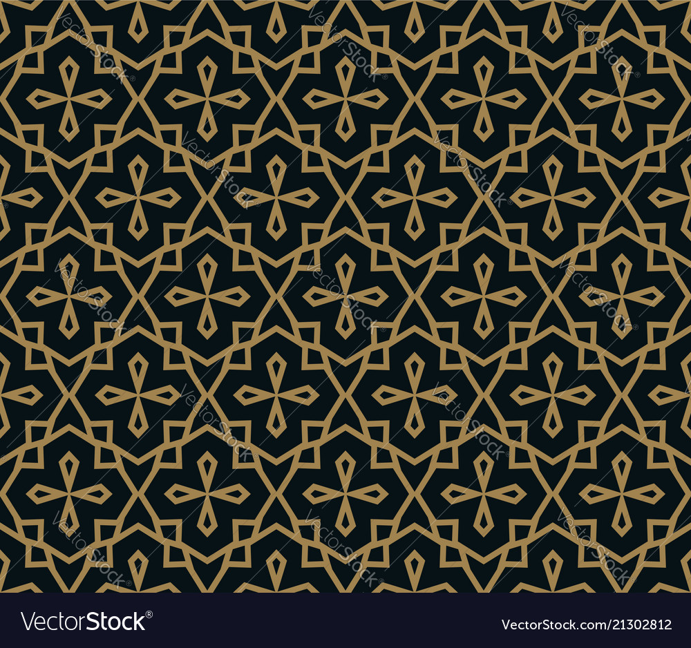 Seamless Pattern Of Intersecting Thin Gold Lines Vector Image