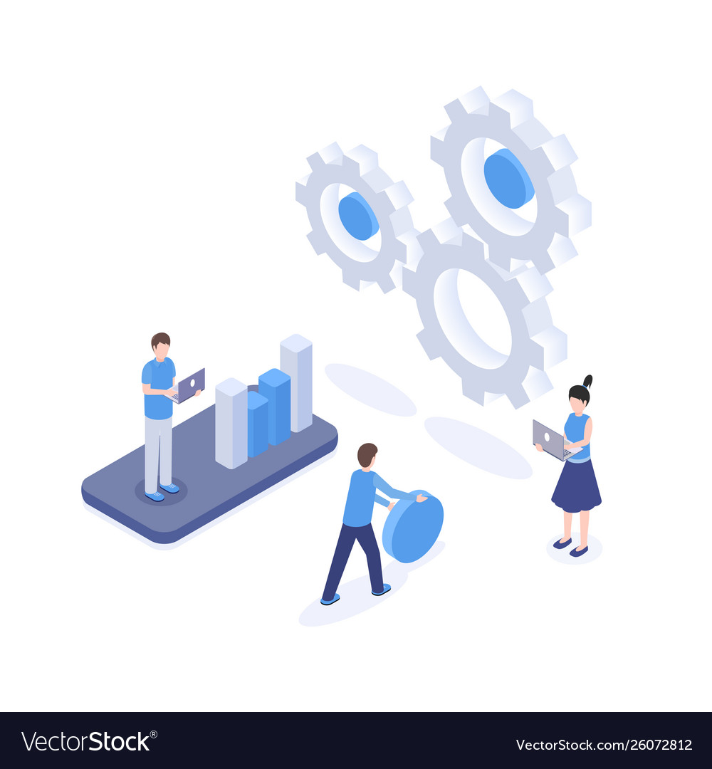 Software optimization isometric Royalty Free Vector Image