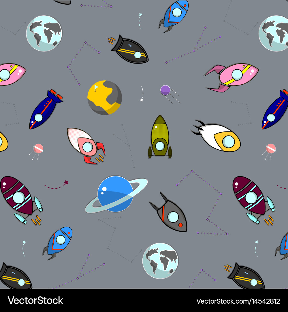 Space print cosmic kids print Royalty Free Vector Image