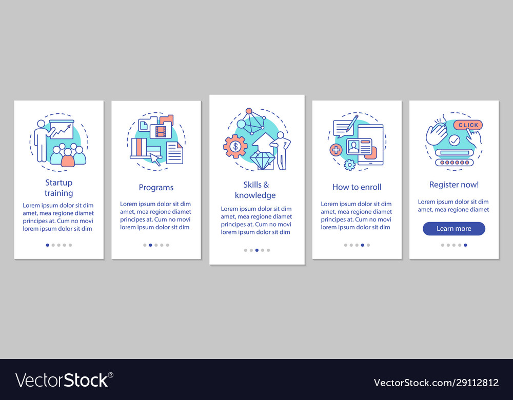 Startup education onboarding mobile app page Vector Image