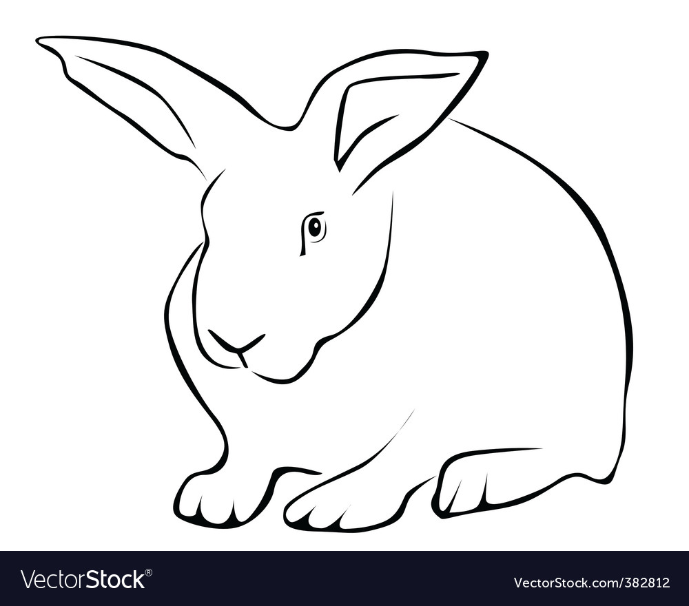 Tracing of a white rabbit Royalty Free Vector Image Tracing of a white rabbit Royalty Free Vector Image