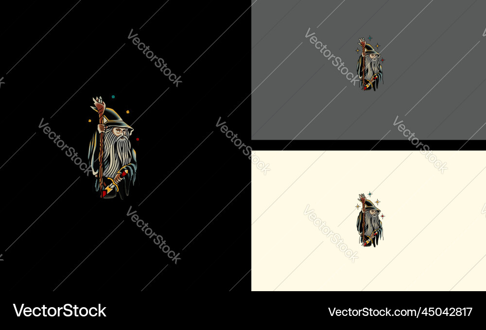 A magician with burning fire in his hands Vector Image