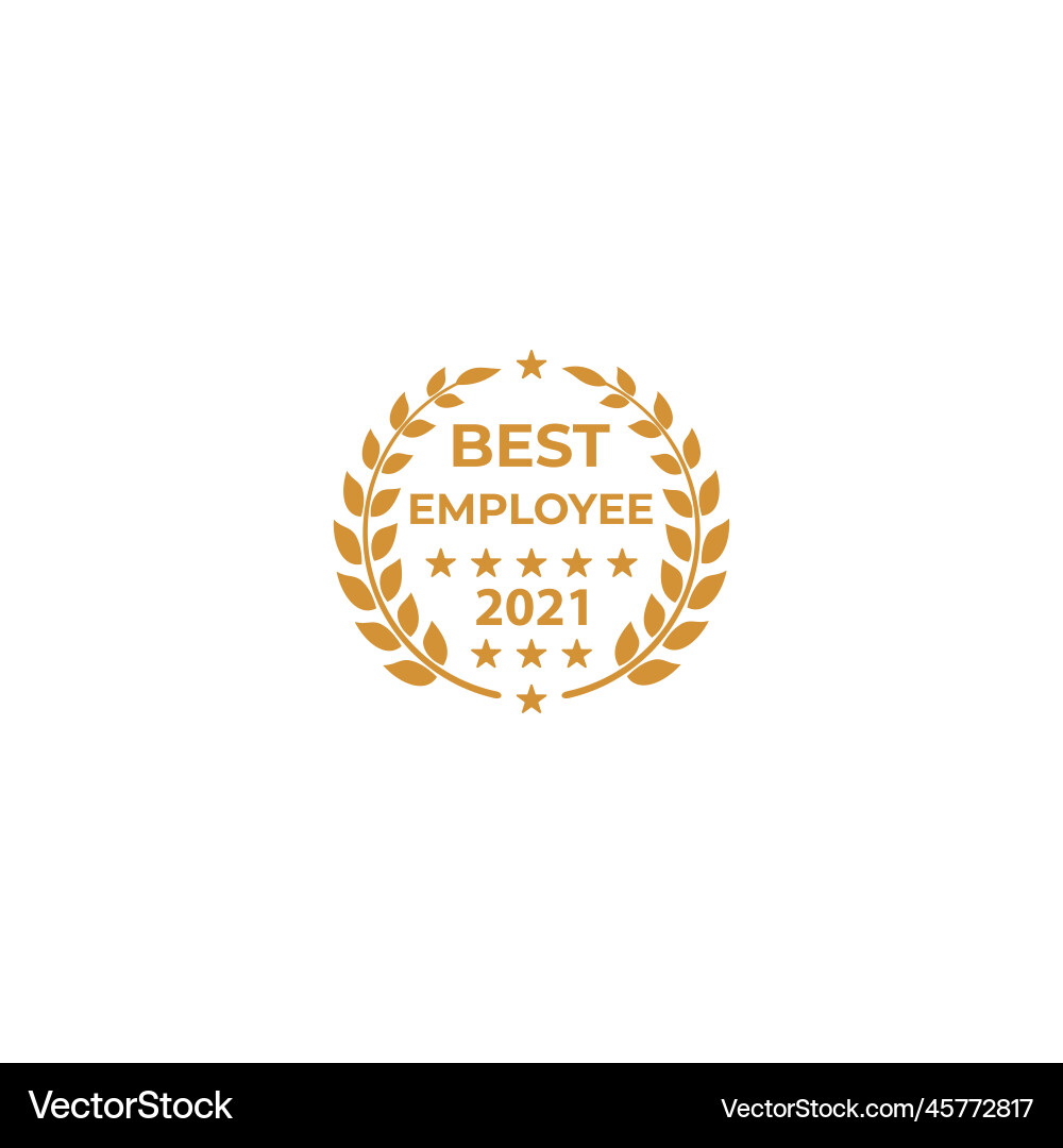 Best employee 2021 logo icon template Royalty Free Vector