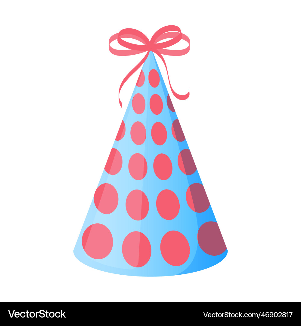 Cone colorful cap with ornament in large circle Vector Image
