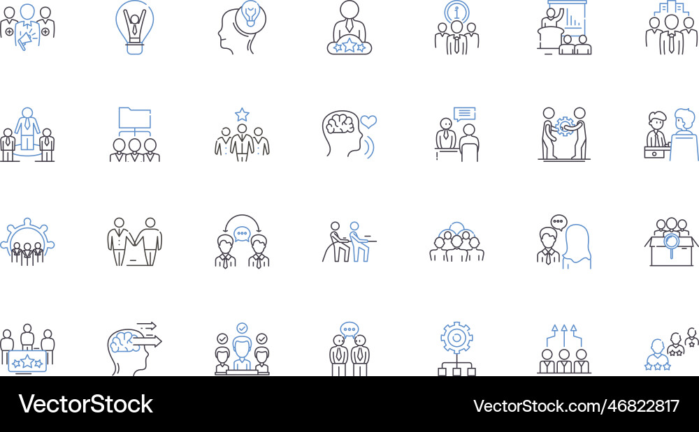 Customer service line icons collection Royalty Free Vector
