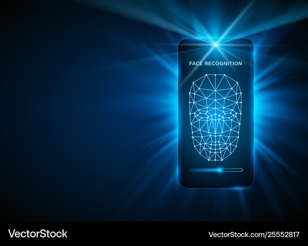 Face recognition phone cover color design modern Vector Image