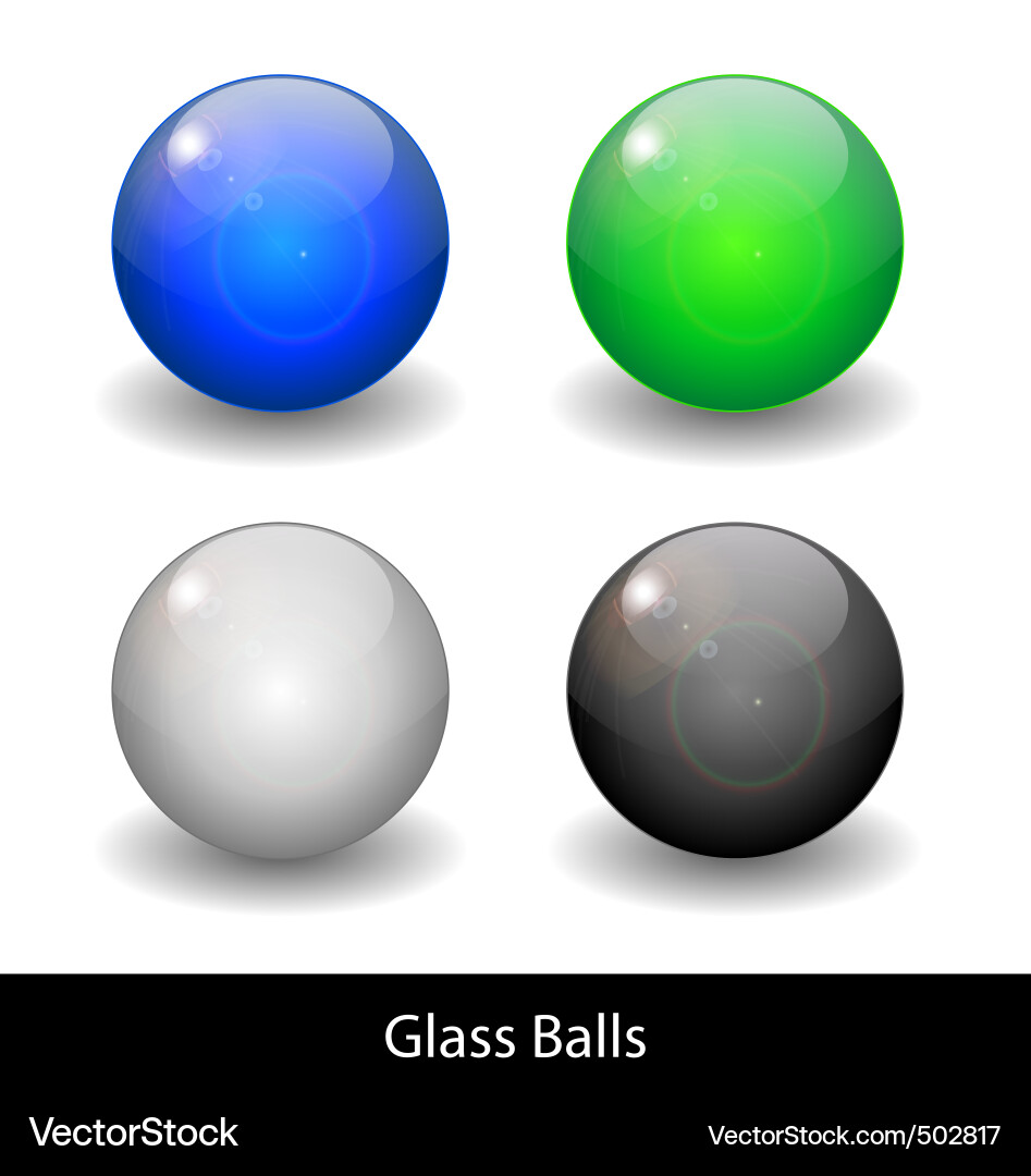 Glossy color abstract glass balls Royalty Free Vector Image