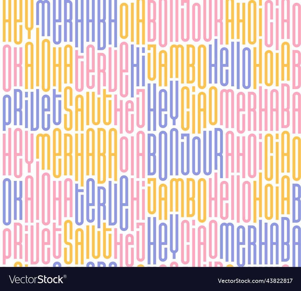 Hello word pattern different language Royalty Free Vector