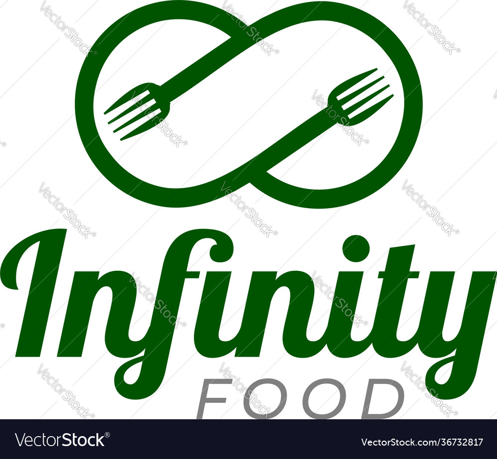 Infinity fork logo design Royalty Free Vector Image