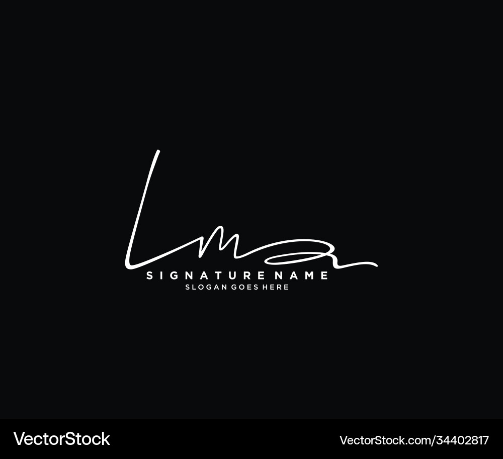 Letter lm signature logo template Royalty Free Vector Image