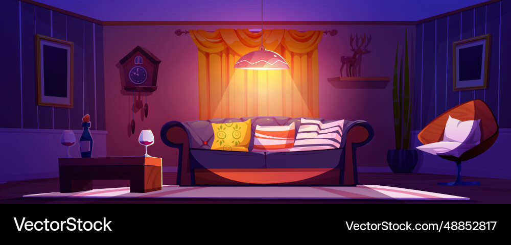 Living room interior cartoon Royalty Free Vector Image