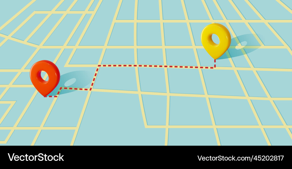 Locator mark on city map shows destination Vector Image