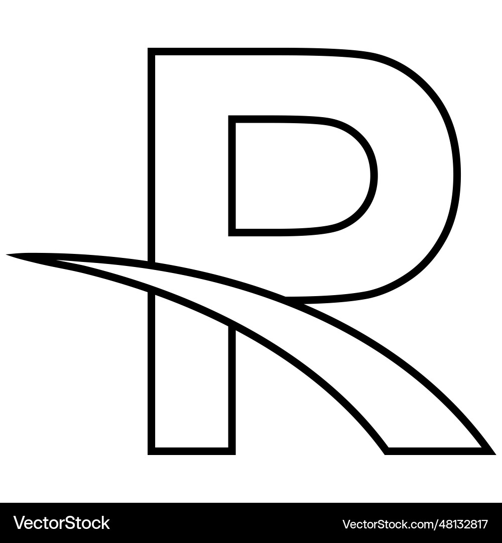 Logo letter r racing speed fast Royalty Free Vector Image
