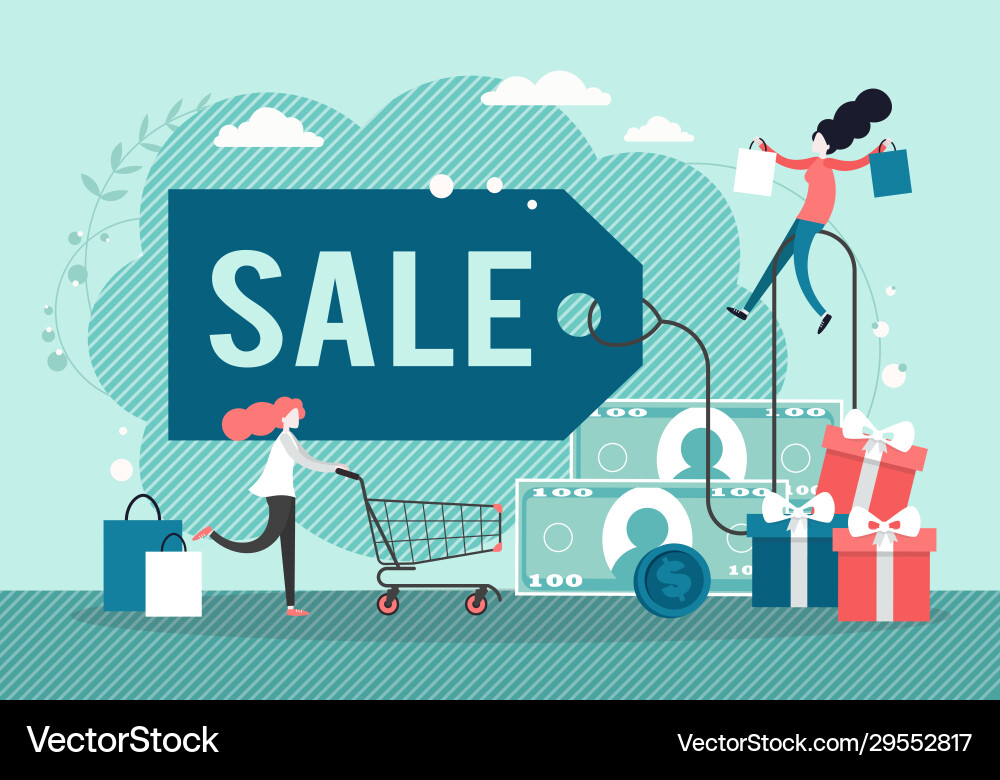 Sales and offers promotion flat style Royalty Free Vector