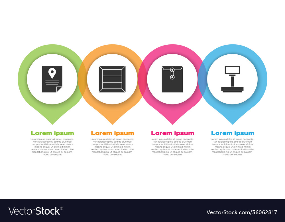 Set document tracking marker system wooden box Vector Image