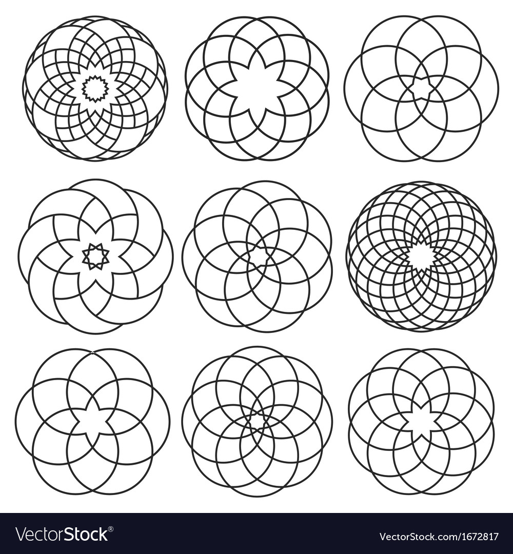 Set round elements for arabic design Royalty Free Vector