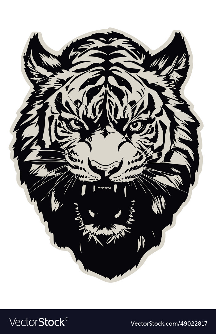 Tiger head Royalty Free Vector Image - VectorStock