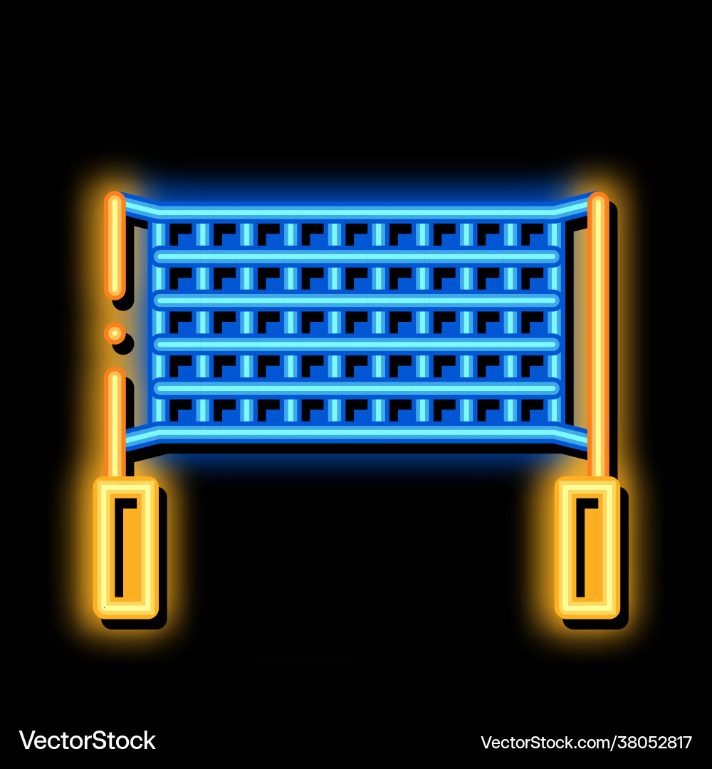Volleyball net neon glow icon Royalty Free Vector Image