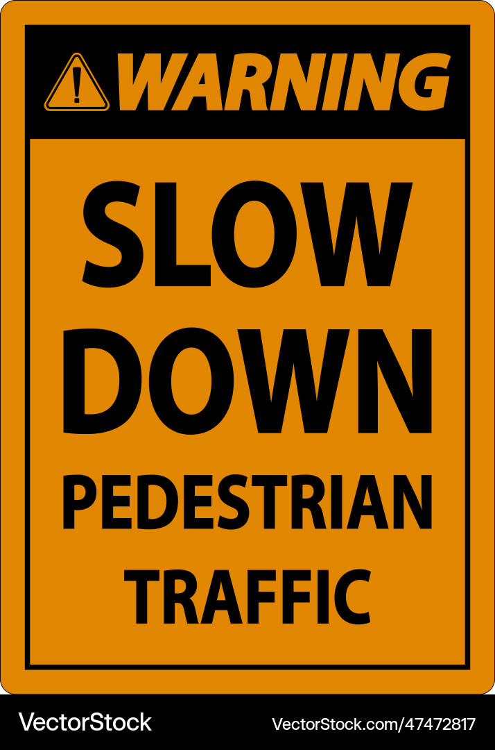Warning pedestrian traffic sign on white Vector Image