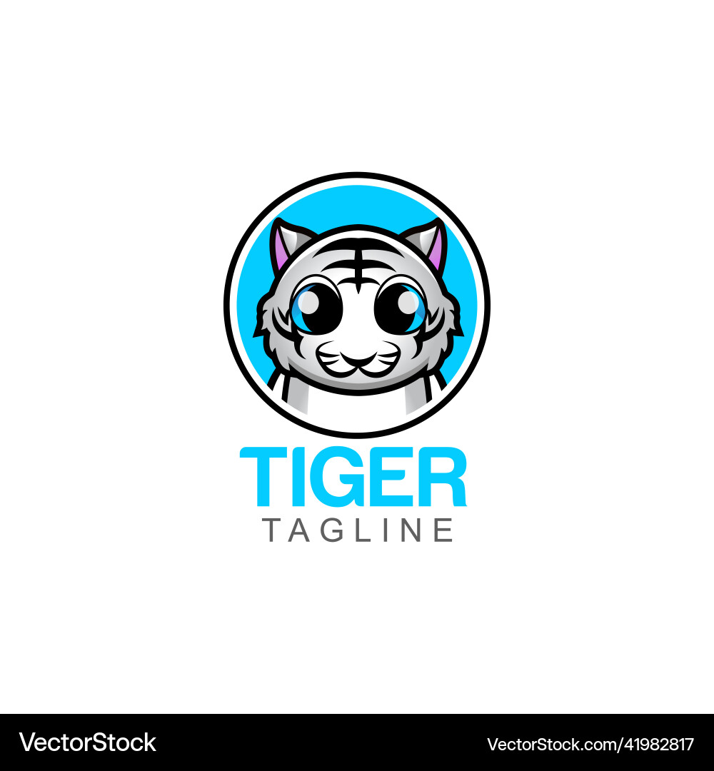 White tiger company logo Royalty Free Vector Image