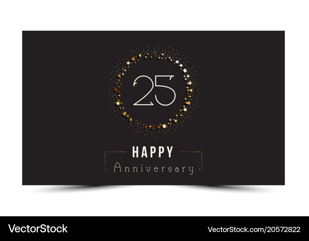 25 years happy anniversary card Royalty Free Vector Image