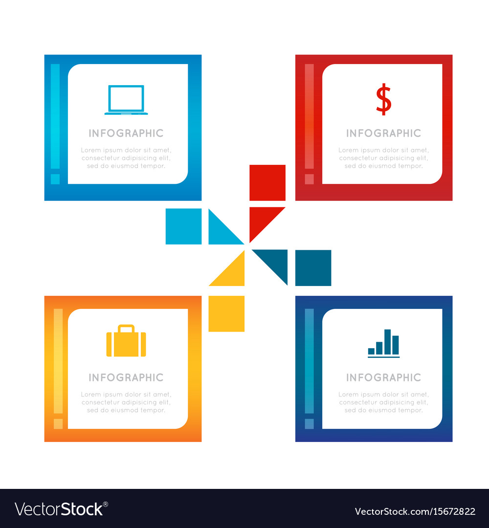 Abstract business infographics options template Vector Image